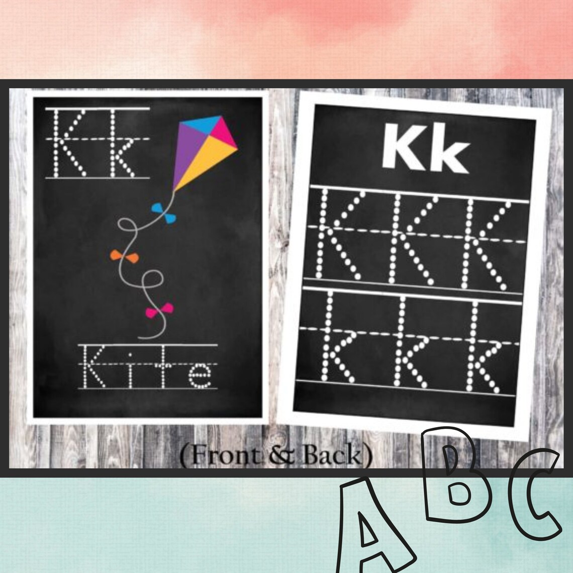 Chalkboard Alphabet Tracing Flashcards Printable - Etsy