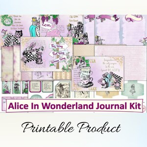 Printable Alice in Wonderland Junk Journal Kit - Etsy