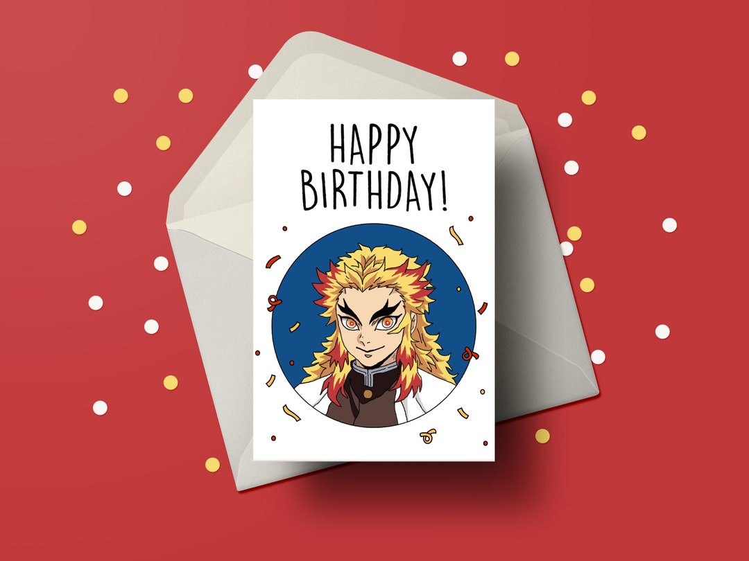 Anime Birthday Card, Printable Birthday Card, Anime Birthday Card ...