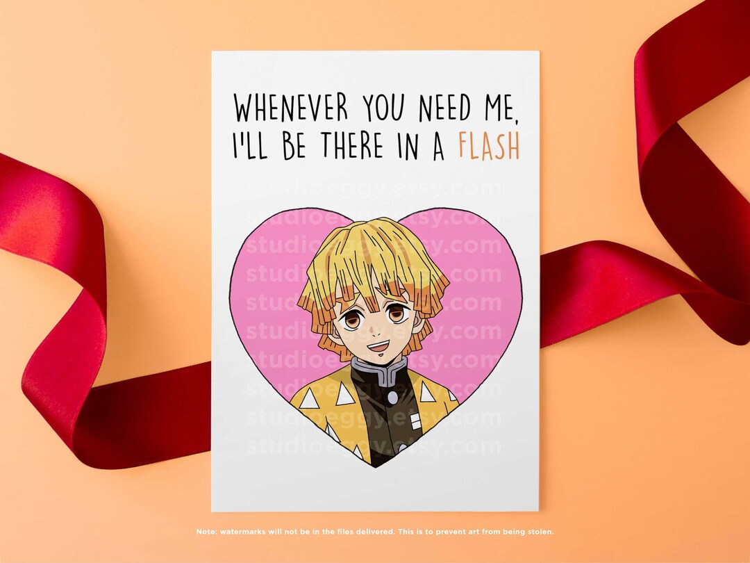 Anime Anniversary Card, Printable Valentine Card, Anime Valentine Card ...
