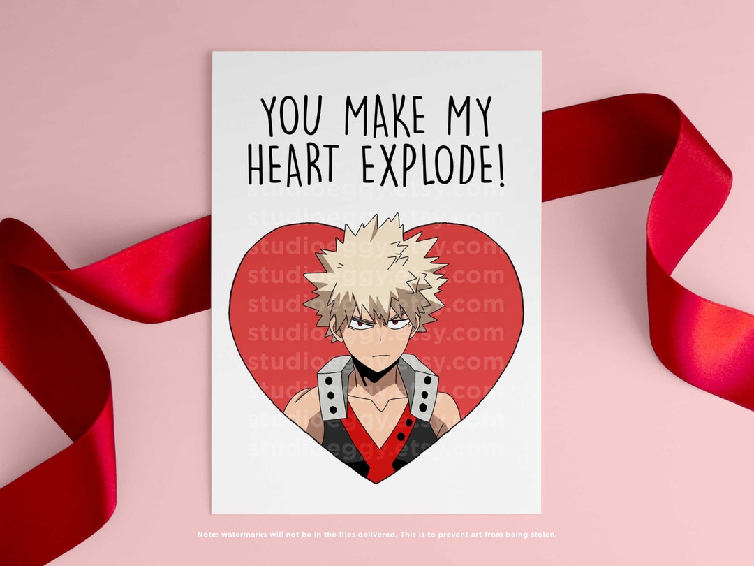 Anime Anniversary Card, Printable Valentine Card, Anime Valentine Card ...