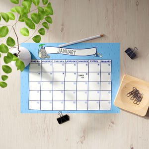 Anime Kawaii Printable Calendar, Printable Calendar, Landscape Calendar ...