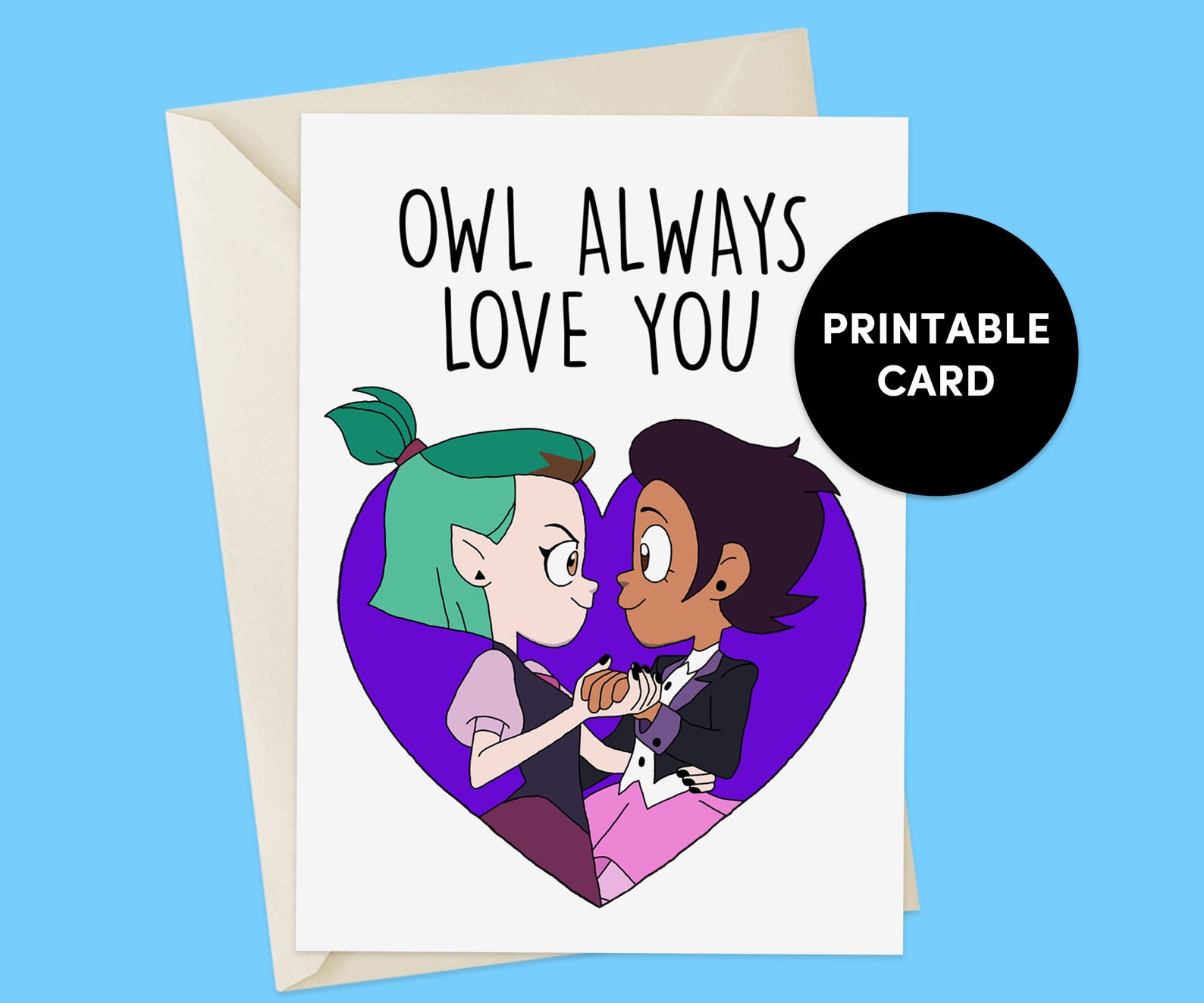 Owl Haus Card Printable Love Card Lumity Valentine Card - Etsy