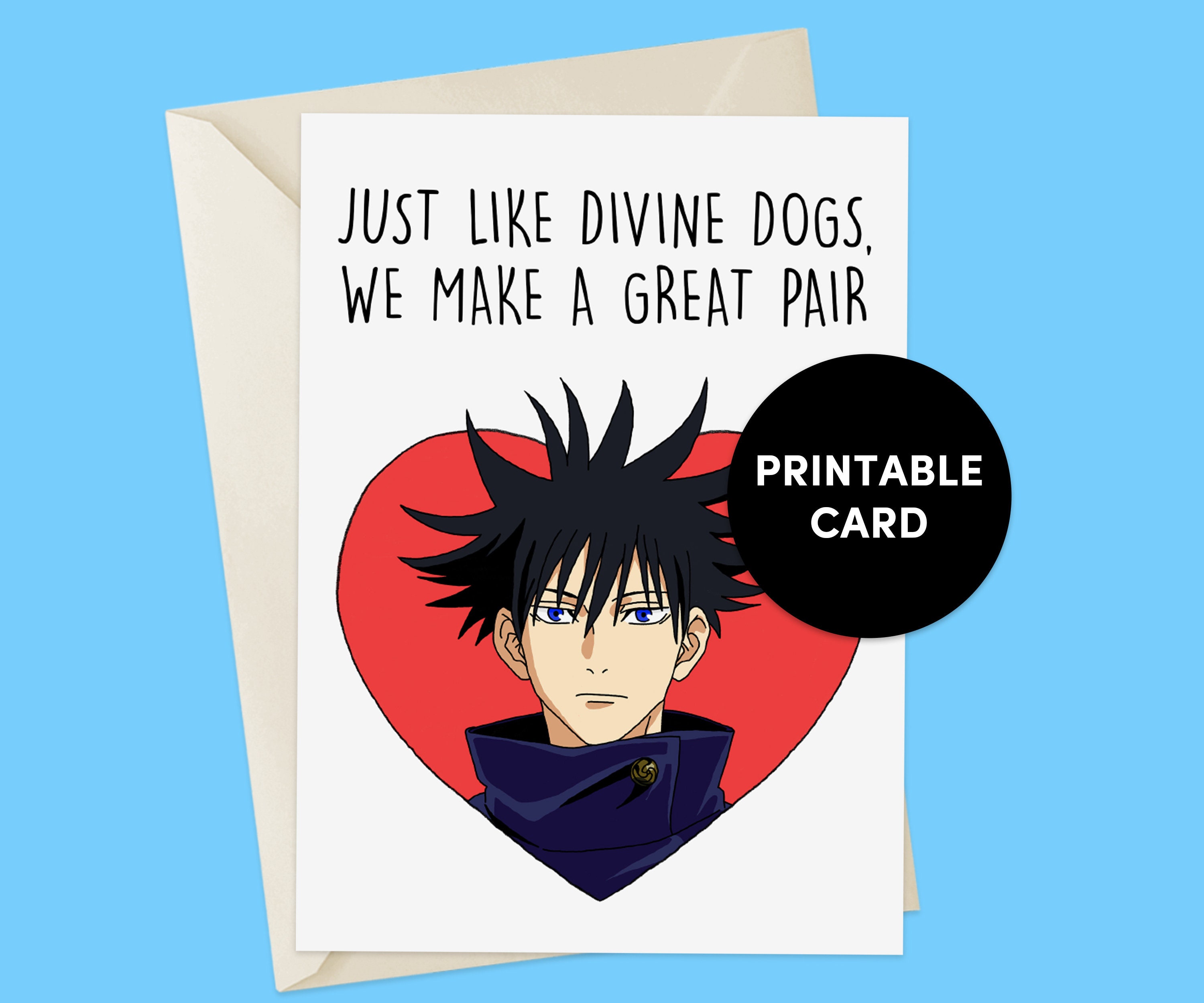 Anime Anniversary Card, Printable Anniversary Card, Anime Valentine ...