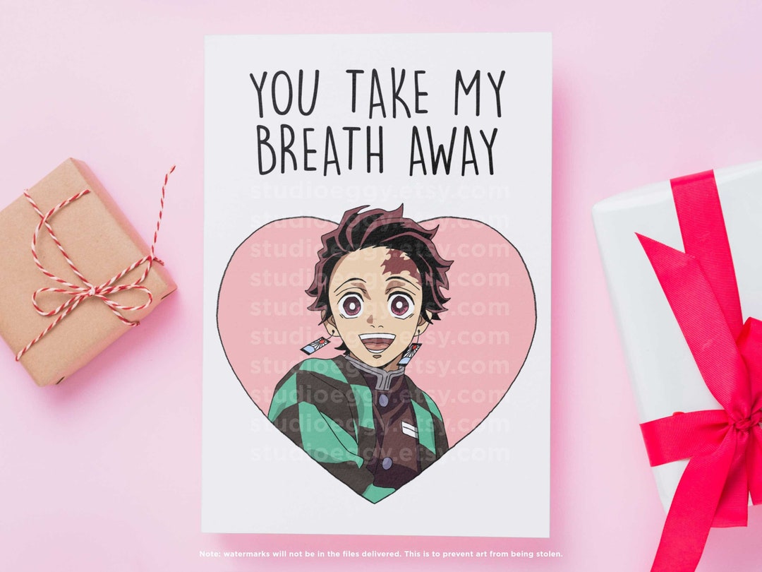 Anime Anniversary Card, Printable Anniversary Card, Anime Valentine ...