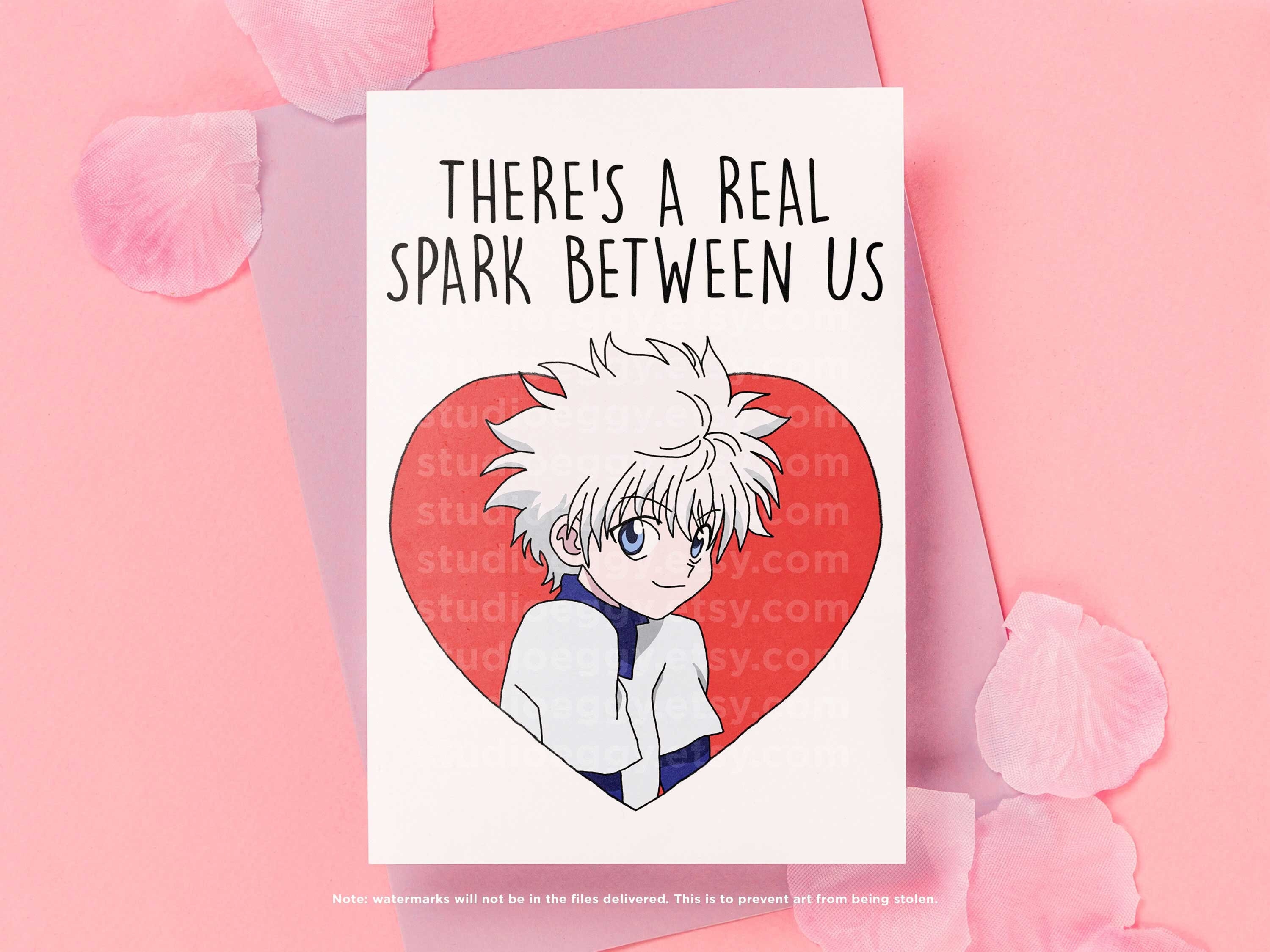 Anime Anniversary Card, Printable Valentine Card, Anime Valentine Card ...