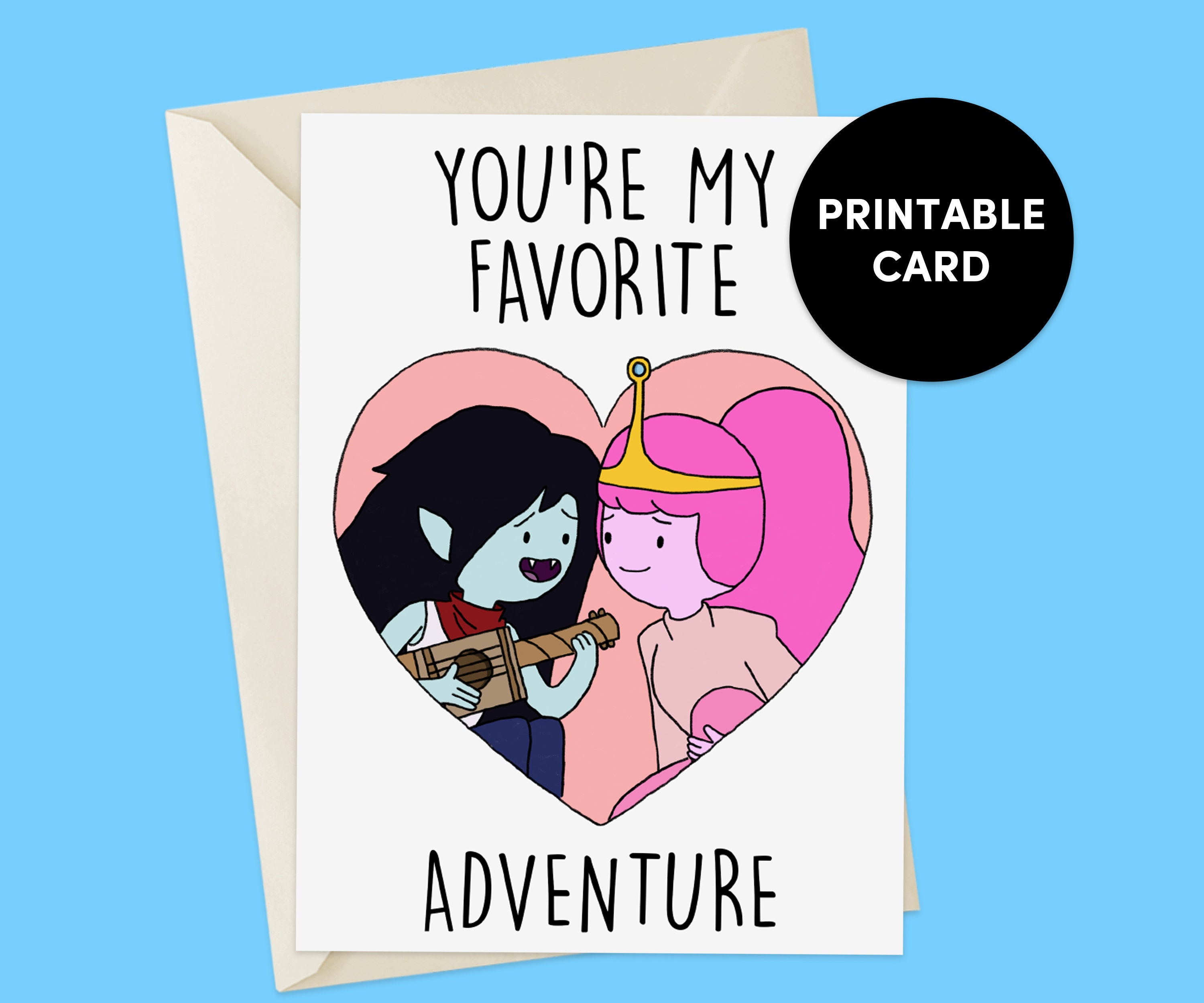 My Adventure Anniversary Card, Printable Love Card, Bubbline Valentine ...
