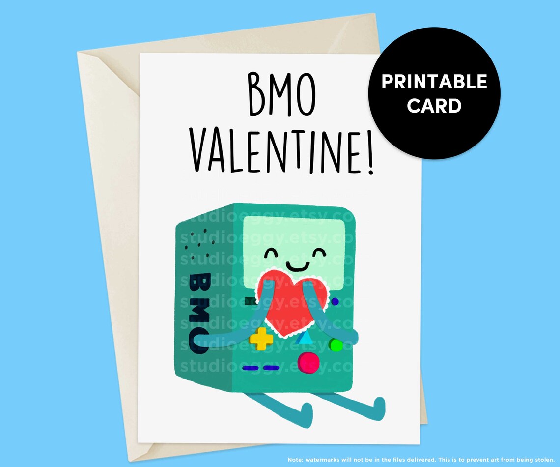 Adventure Valentine Card, Printable Valentine Card, Adventure BMO ...