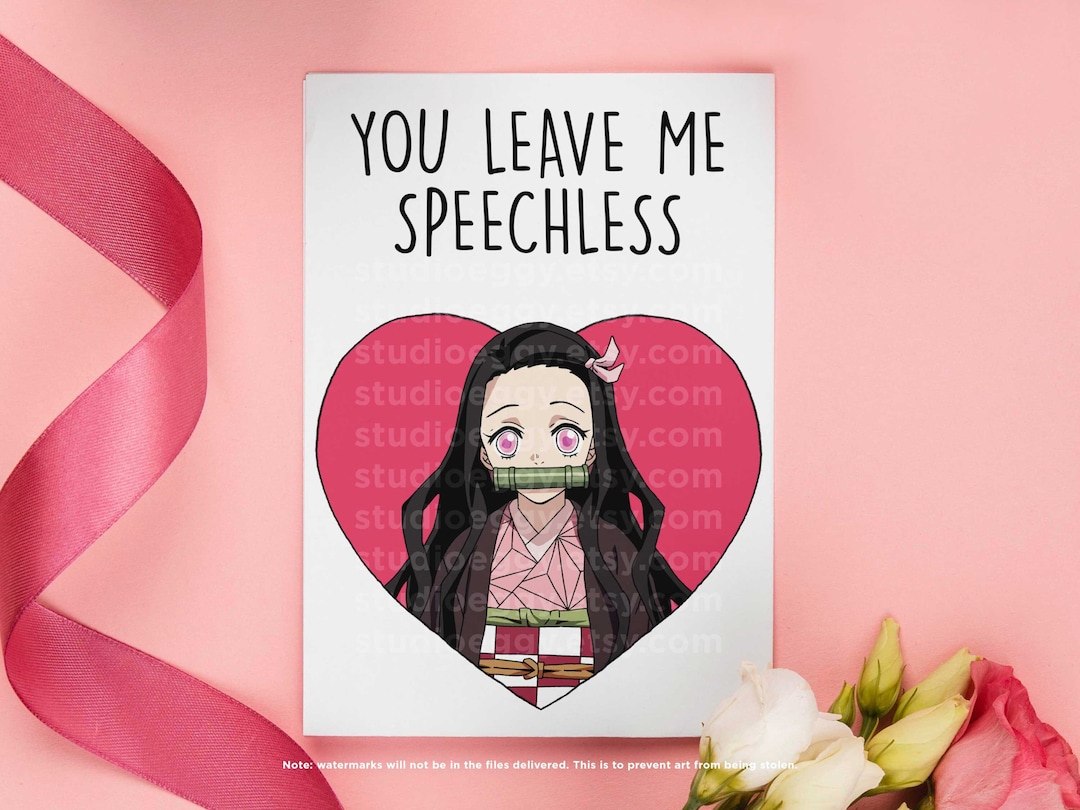 Anime Anniversary Card, Printable Valentine Card, Anime Valentine Card ...