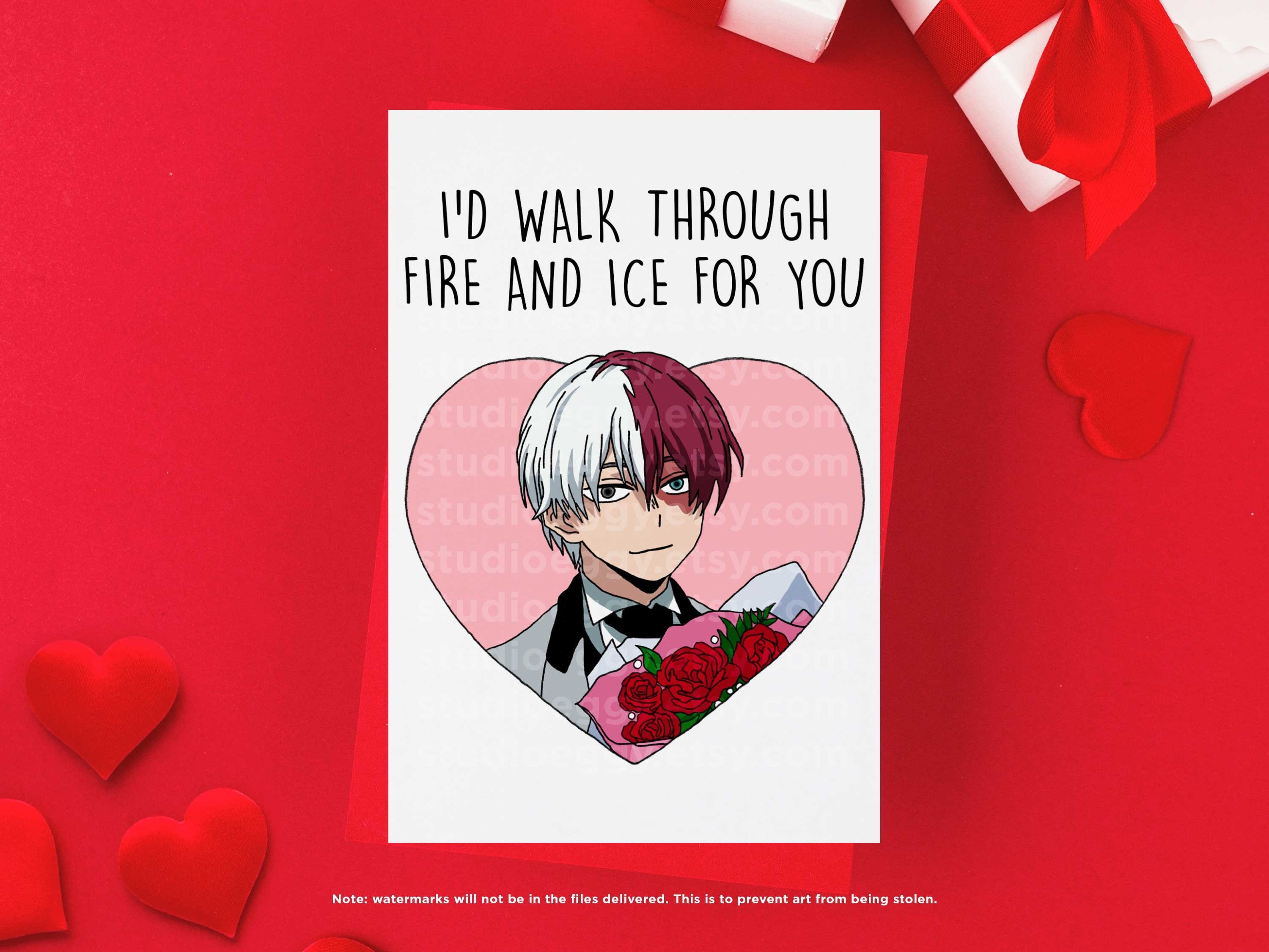 Anime Anniversary Card, Printable Valentine Card, Anime Valentine Card ...