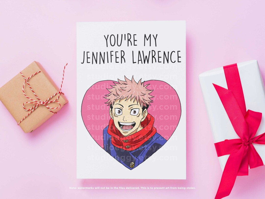 Anime Anniversary Card, Printable Anniversary Card, Anime Valentine ...