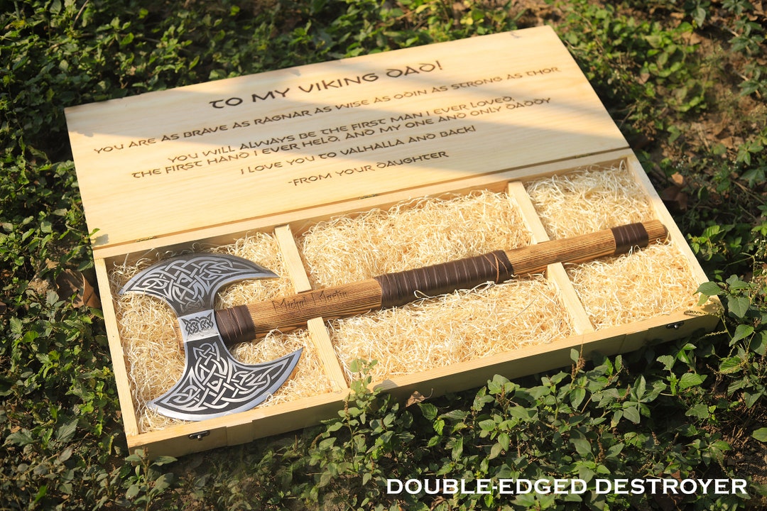Axe With Box Viking Axes Gift for Christmas Dad Son Hand - Etsy