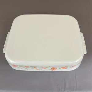 Corning Ware in Peach Floral Pattern Casseroles With Glass Lids/ Open ...
