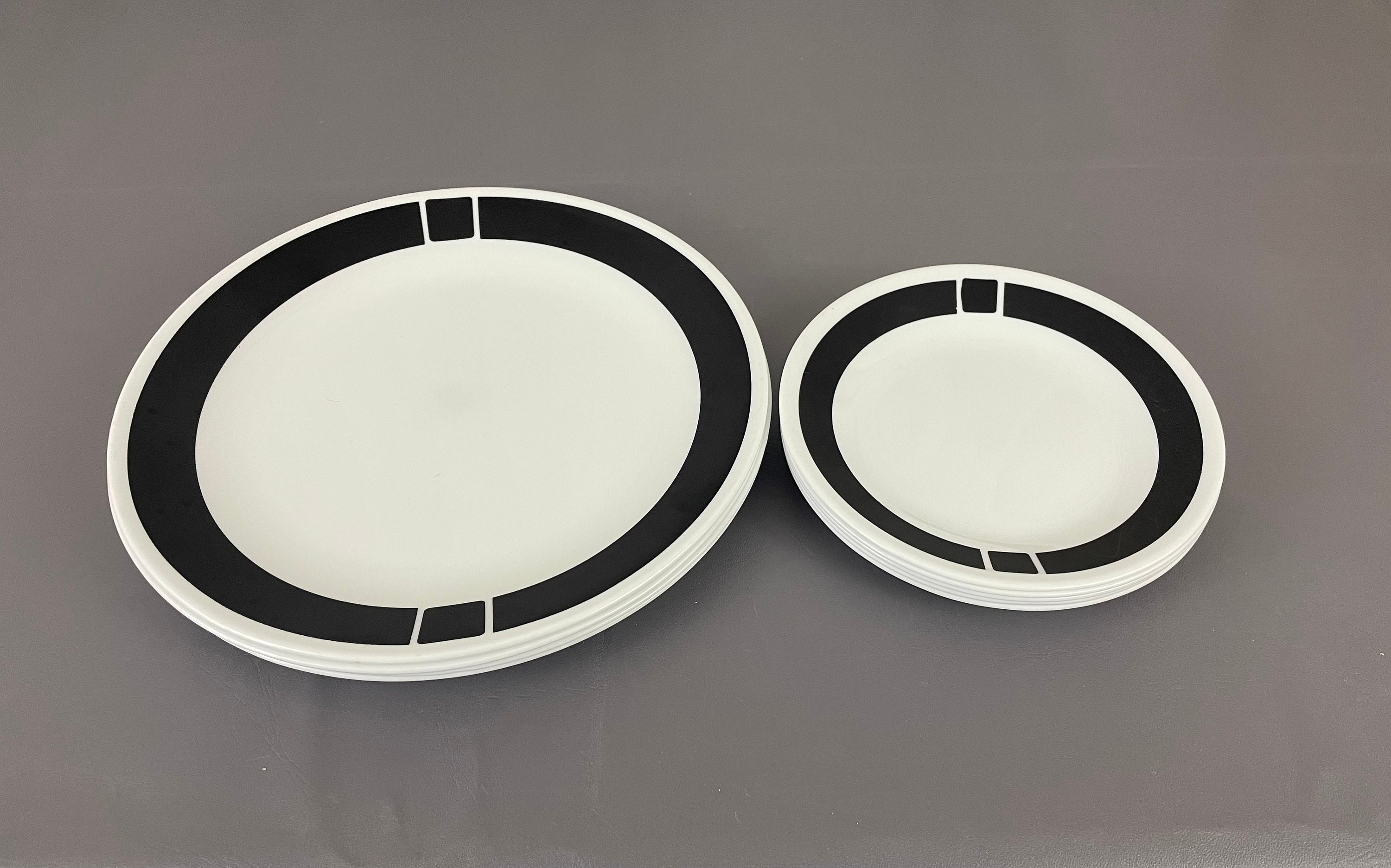 Corelle Corning Urban Black Pattern Dinner and Salad Plates Set 8pcs - Etsy