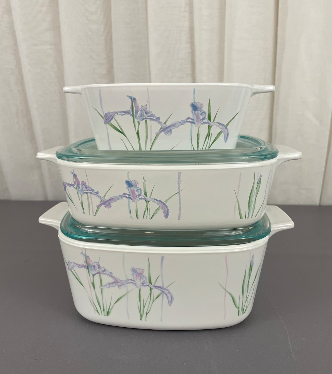 Corning Ware Casseroles Dishes in Shadow Iris Pattern - Etsy