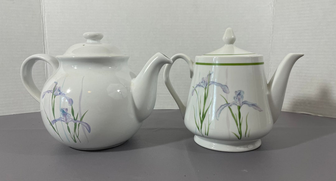 Corelle Coordinates Shadow Iris Teapots Vintage - Etsy Corelle Coordinates Shadow Iris Teapots Vintage - Etsy