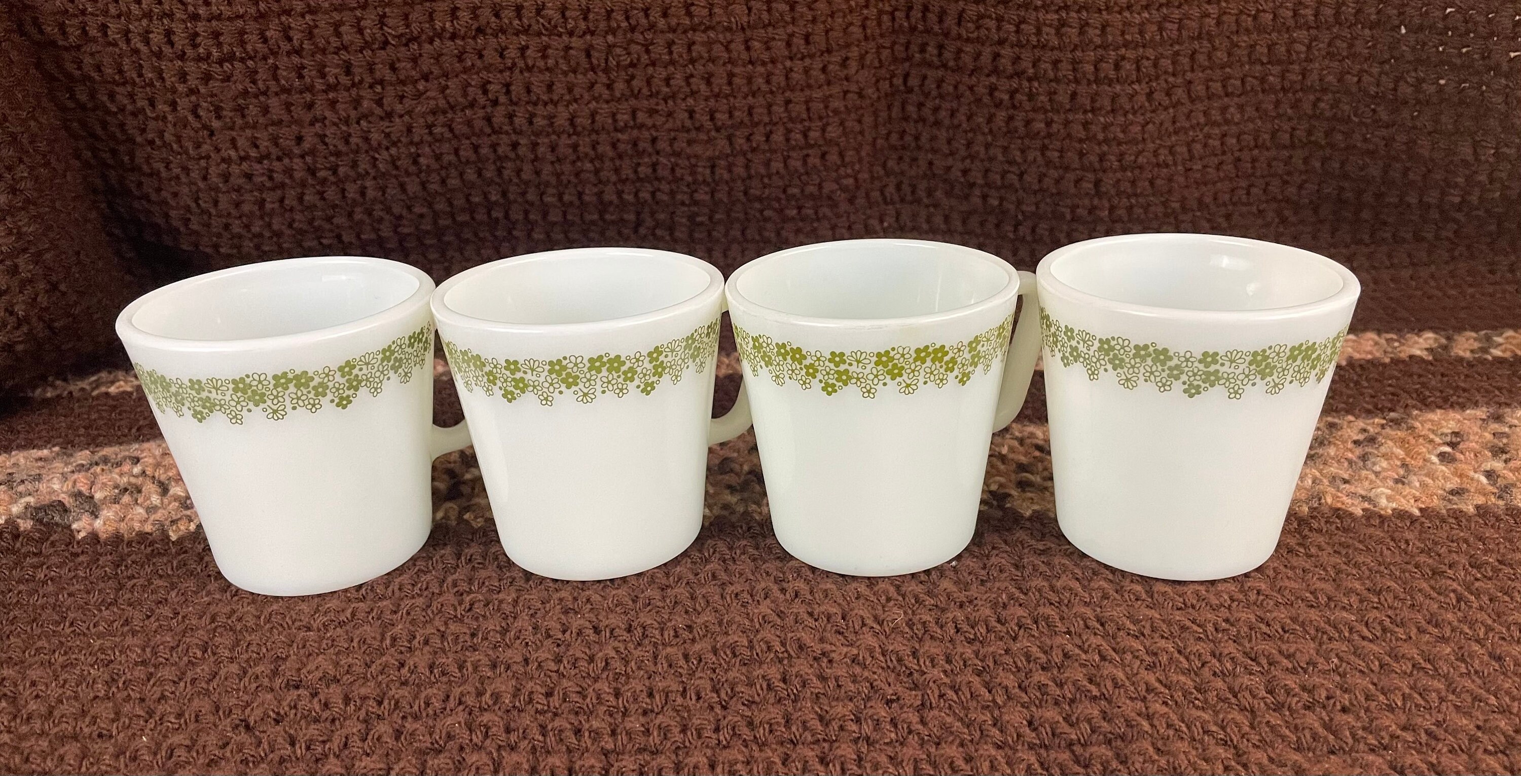 Pyrex Milk Glass Mug Sets in Patterns Butterfly Gold - Etsy