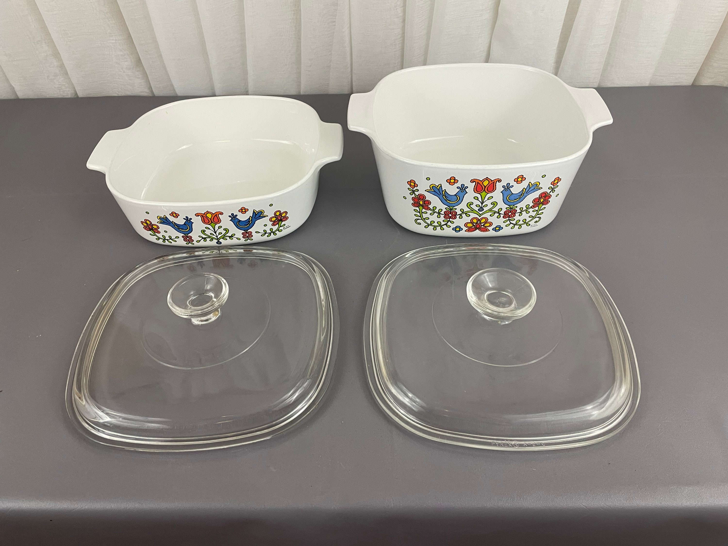 Vintage Corning Ware 2qt and 3qt Casserole Dishes in Country Festival ...