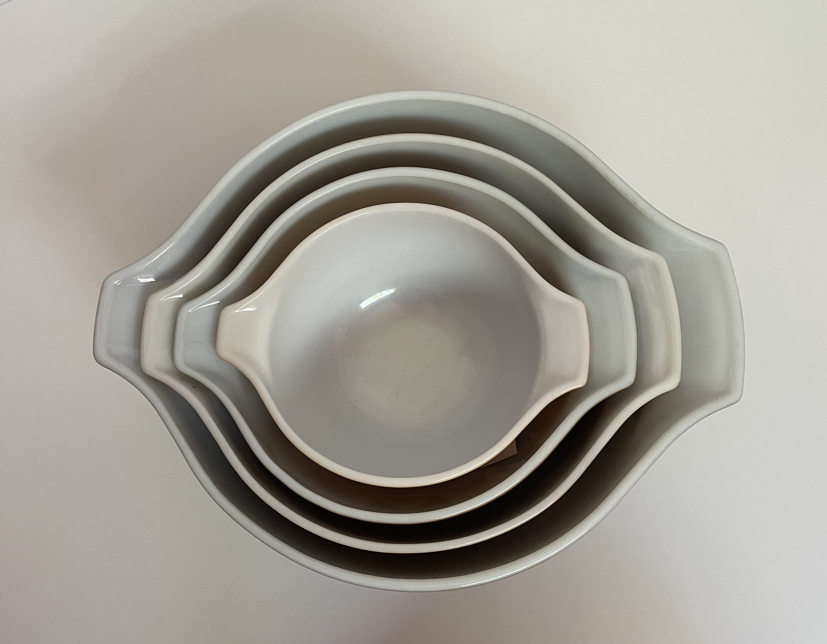 Pyrex Woodland Cinderella 4 Nesting Bowls Set Vintage Corning, 444, 443 ...