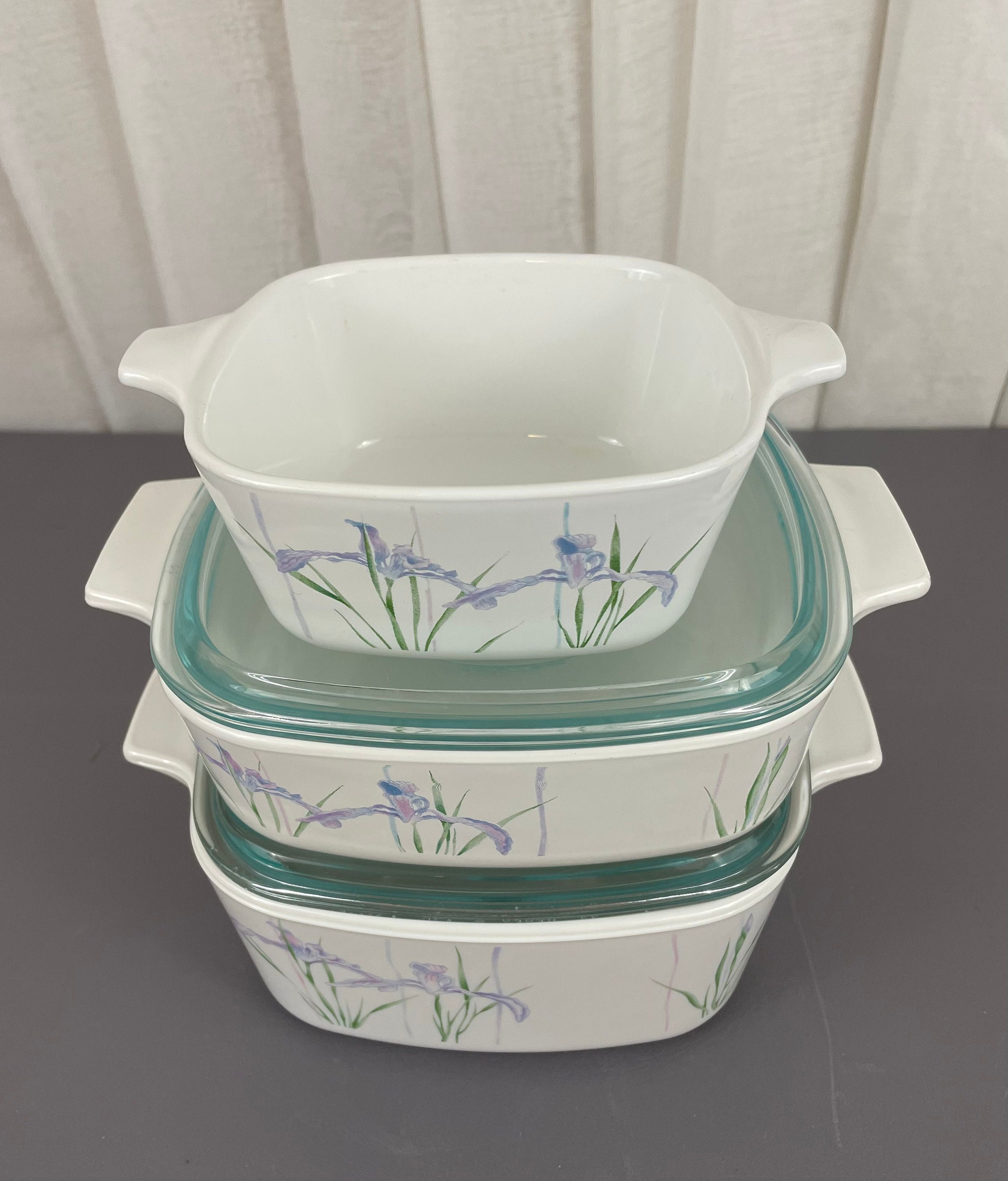 Corning Ware Casseroles Dishes in Shadow Iris Pattern - Etsy
