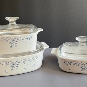 Vintage Corning Ware Provincial Blue Pattern Casseroles Dishes - Etsy
