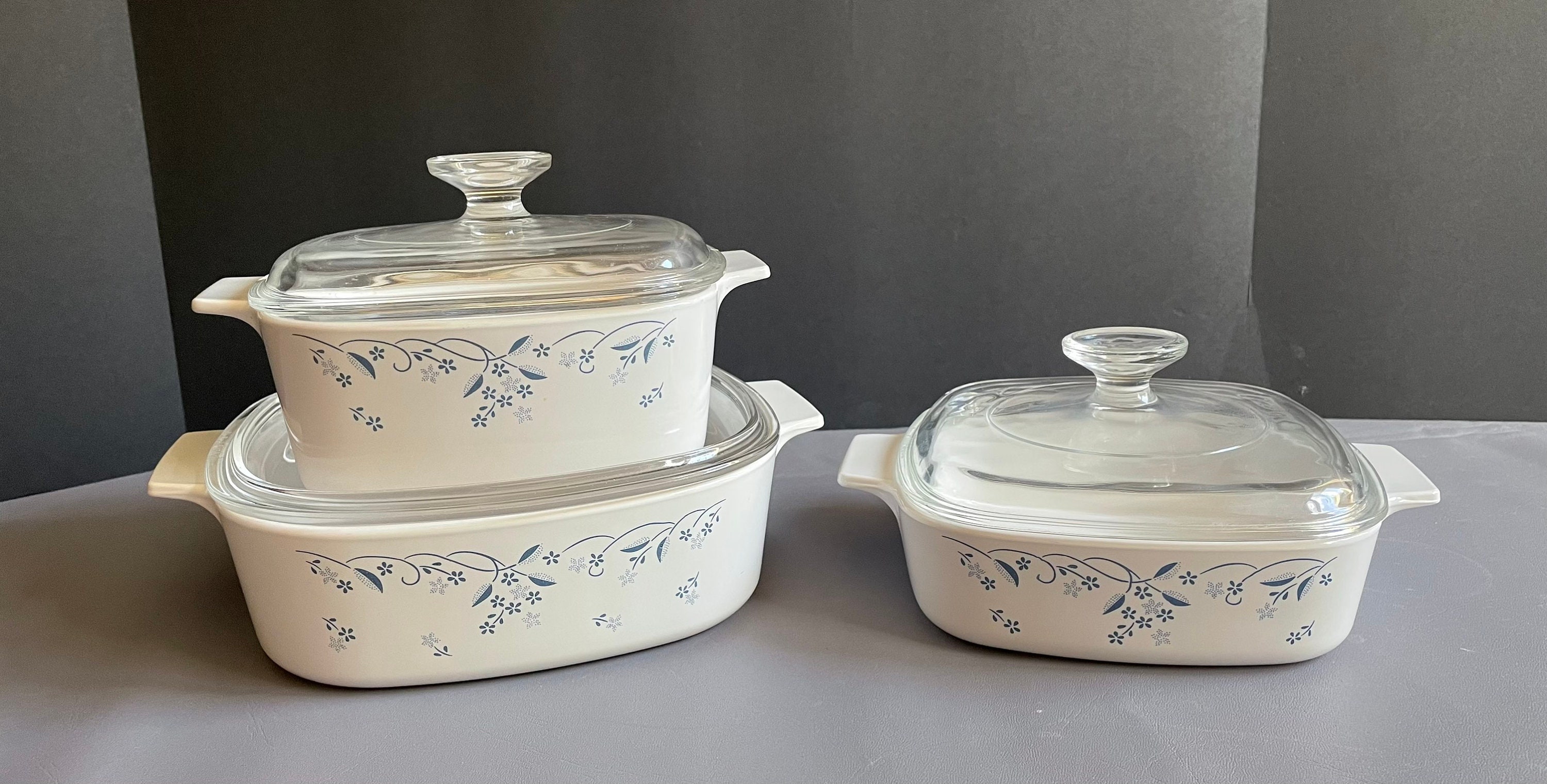 Vintage Corning Ware Provincial Blue Pattern Casseroles Dishes - Etsy