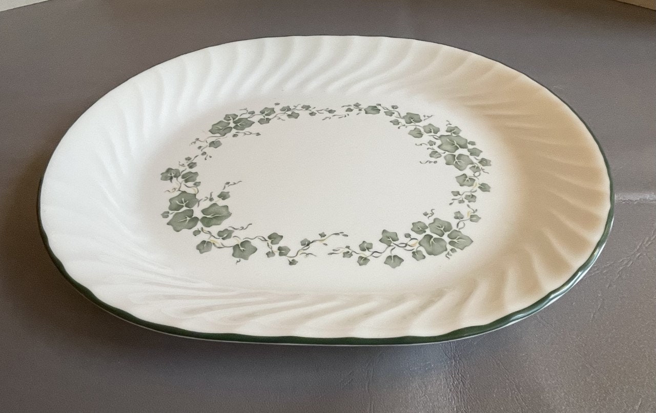 Corelle Callaway Swirl Ivy Green Platter - Etsy