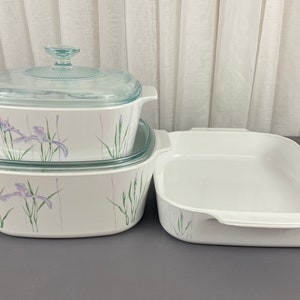 Corning Ware Shadow Iris Pattern Large Casseroles Bakeware - Lasagna Dish Pan - Etsy