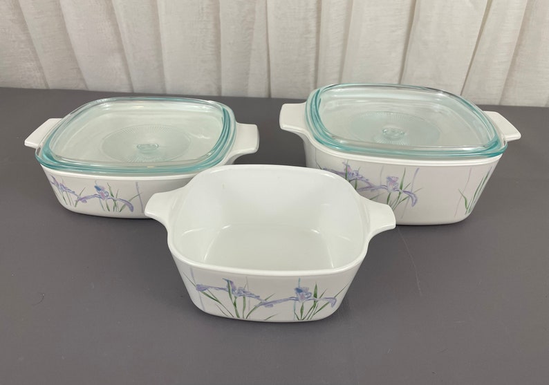 Corning Ware Casseroles Dishes in Shadow Iris Pattern - Etsy