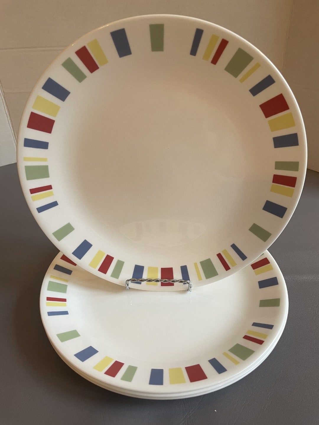 Corelle Memphis Pattern Set of 4 Dinner Plates - Etsy