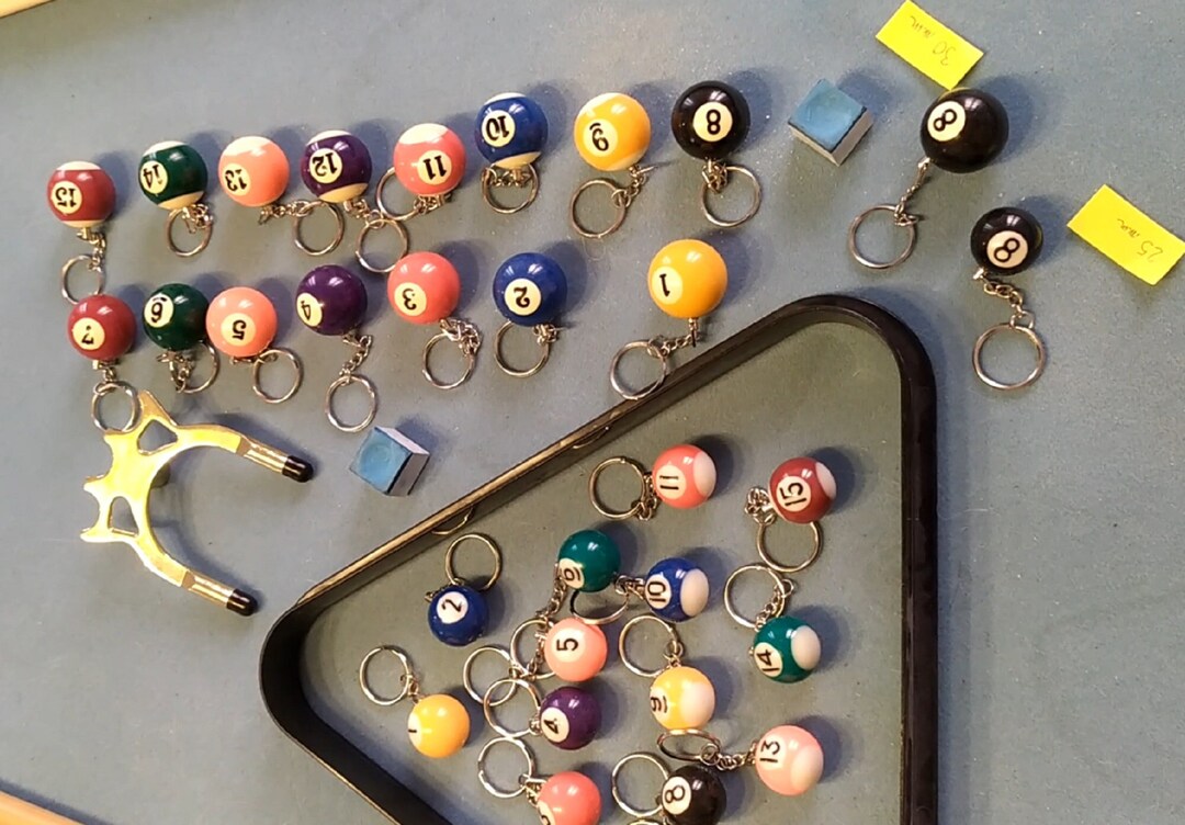Billiard Ball Key Ring - Etsy