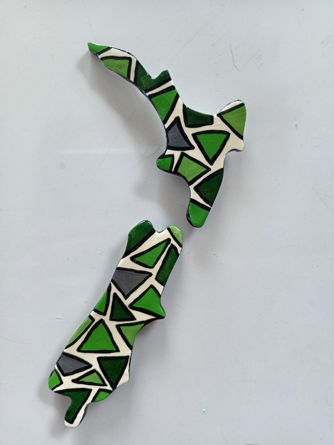 New Zealand Fridge Magnet - Green Triangles - Etsy