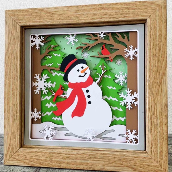 Snowman Shadow Box - Etsy