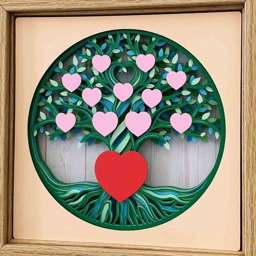 Family Tree of Life 3D Mandala SVG three Children/ Family - Etsy