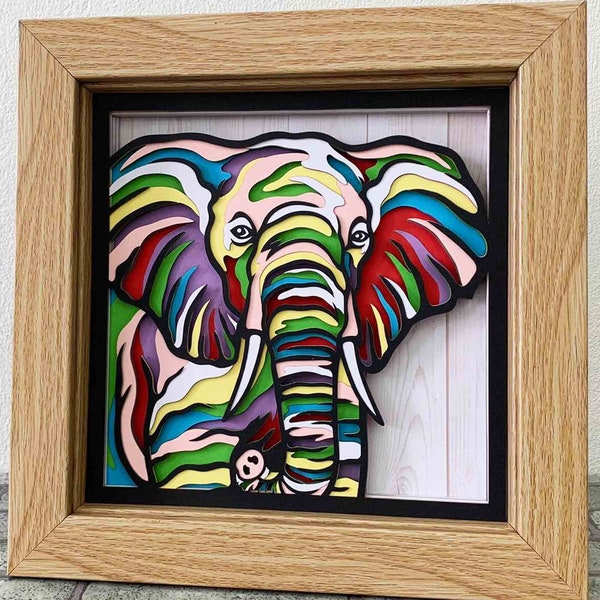 Layered Elephant Svg - Etsy