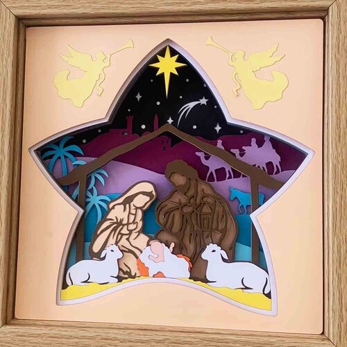 3D Nativity Shadow Box SVG/ Nativity 3D Cardstock/ Christmas - Etsy New ...