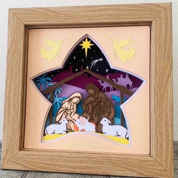 Nativity Shadow Box Svg - Etsy