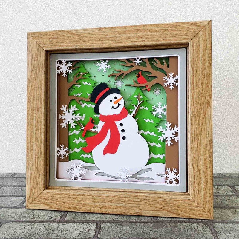 Snowman Shadow Box - Etsy