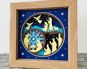 3D NATIVITY Shadow Box 3D CHRISTMAS Svg for Cricut for Silhouette - Etsy