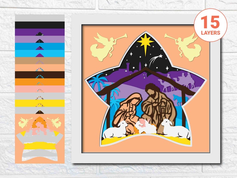3D Nativity Shadow Box SVG/ Nativity 3D Cardstock/ Christmas - Etsy