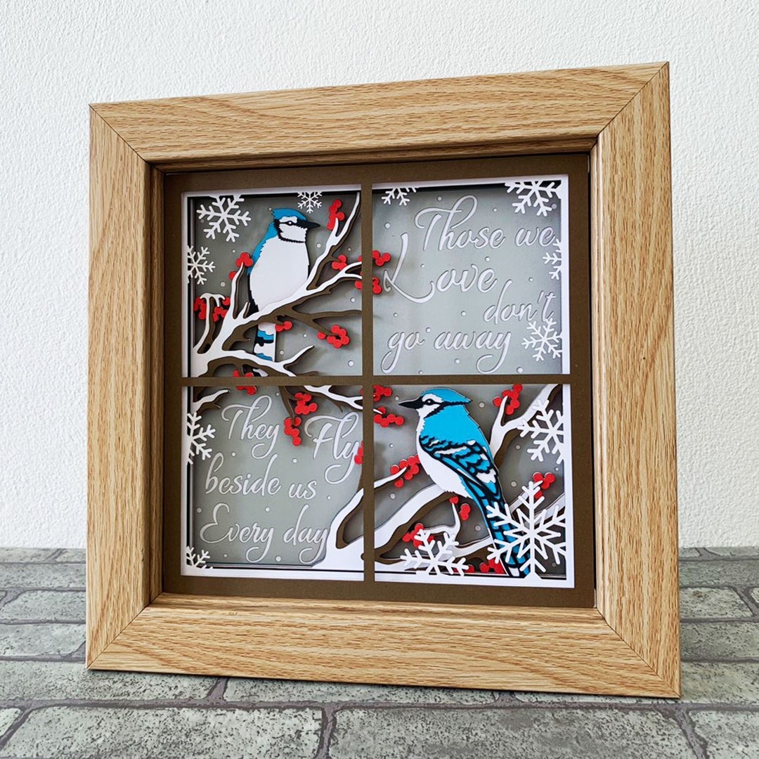 Blue Jays Outside Window Shadow Box SVG / Memorial Shadow Box/ Blue ...