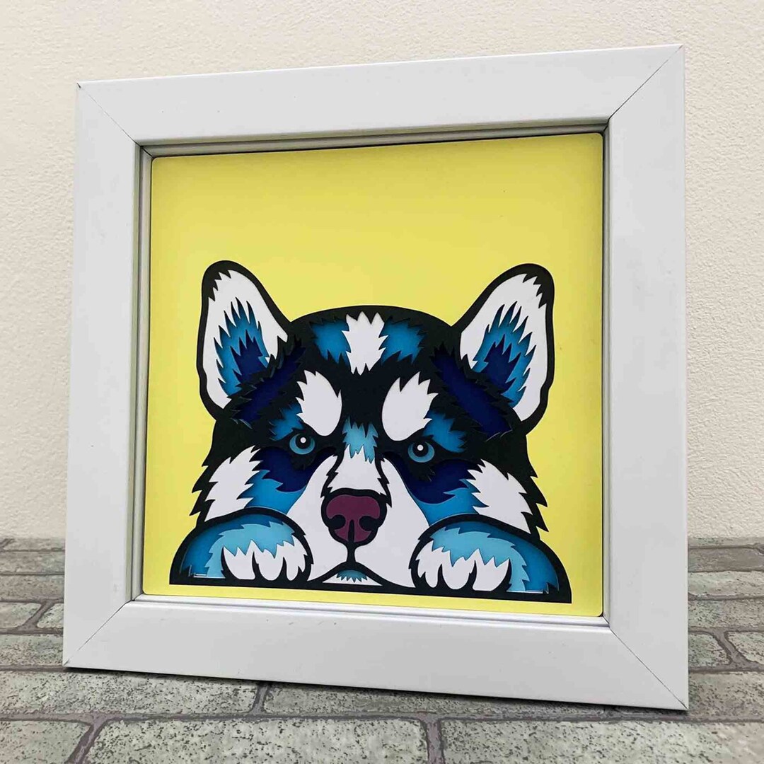 Peeking Husky Puppy 3D Layered SVG/ Siberian Husky Dog 3D Mandala/ 3D ...