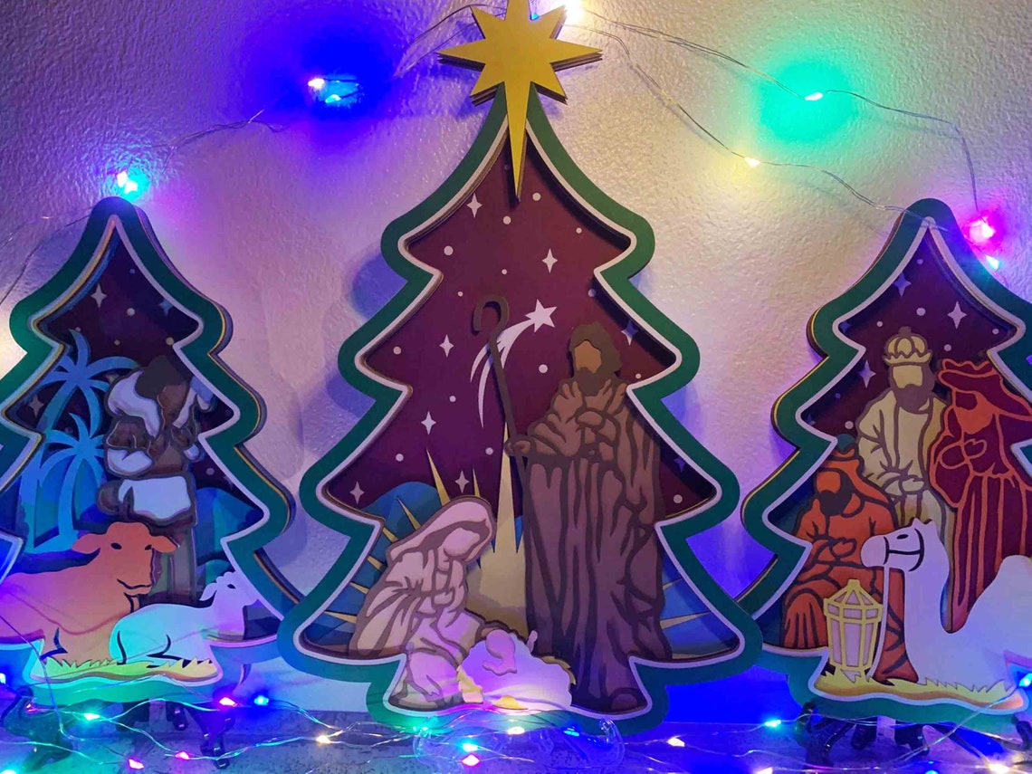 3D Nativity Scene SVG Bundle/ Nativity 3D Cardstock/ Christmas - Etsy