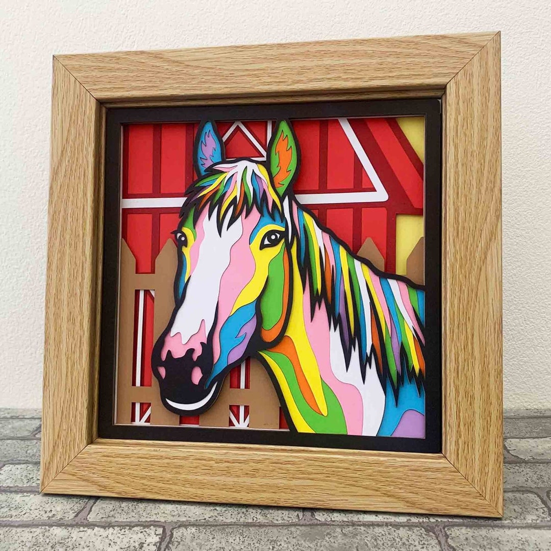 3D Horse Layered SVG for Cardstock/ Farmhouse Decoration/ Barn Animal ...