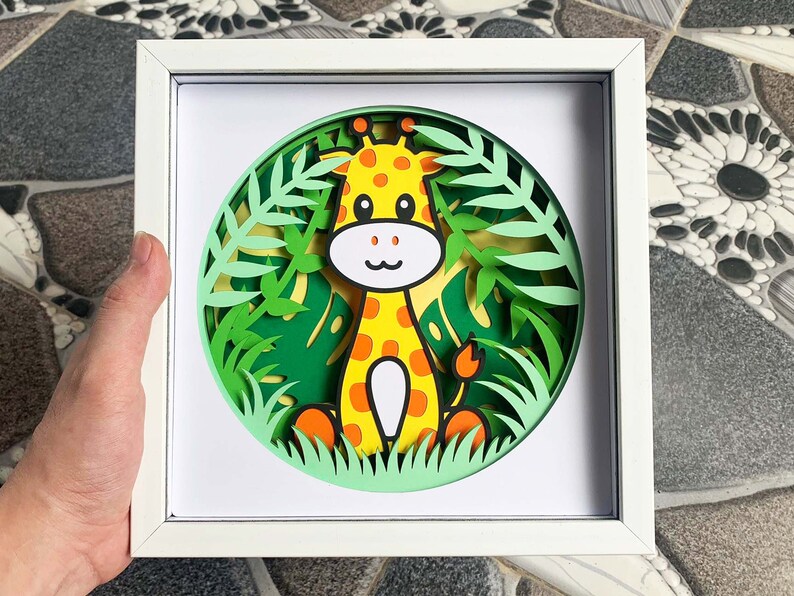 Giraffe Shadow Box SVG/ 3D Animal SVG/ Nursery Room Decor/ - Etsy