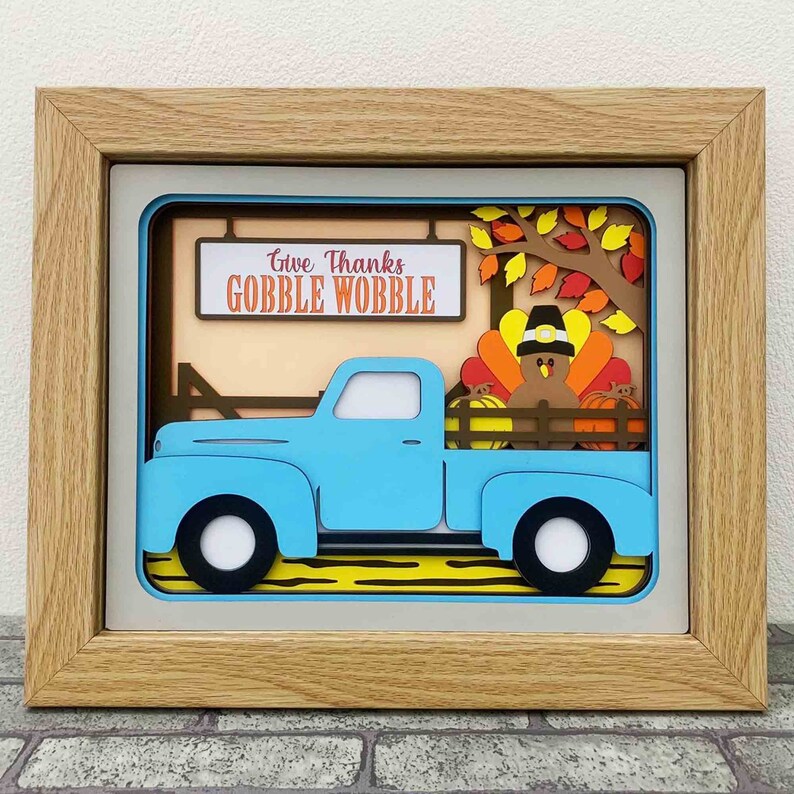 Thanksgiving Truck 3D Shadow Box SVG/ Turkey Truck - Etsy