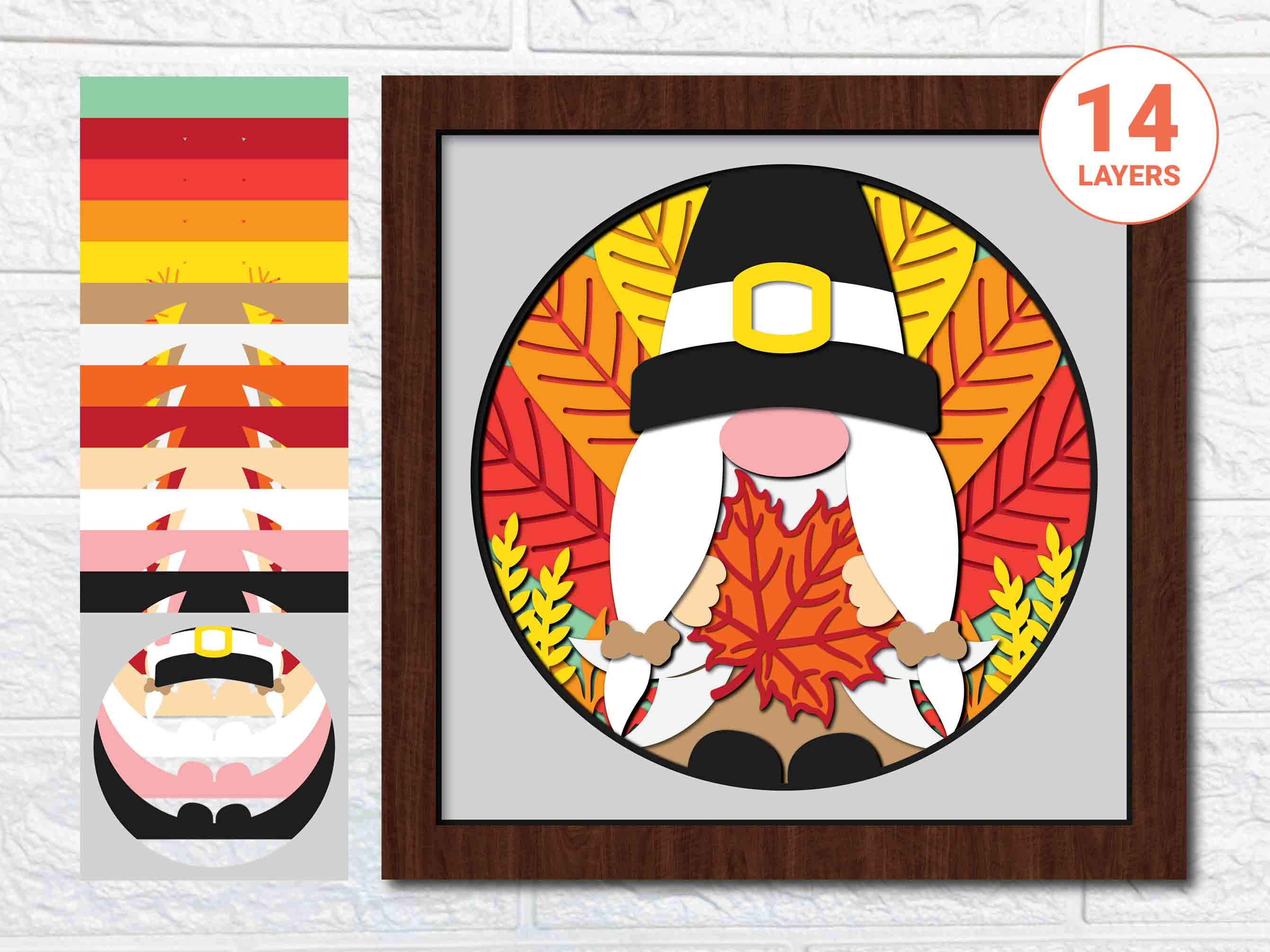 Thanksgiving Gnome 3D Shadow Box SVG/ Thankful Shadow Box/ - Etsy