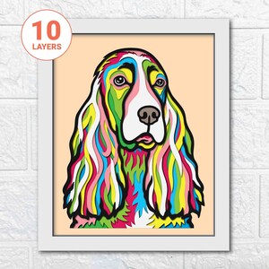3D Dog Layered SVG/ English Cocker Spaniel 3D SVG/ Dog Pop Art 3D ...