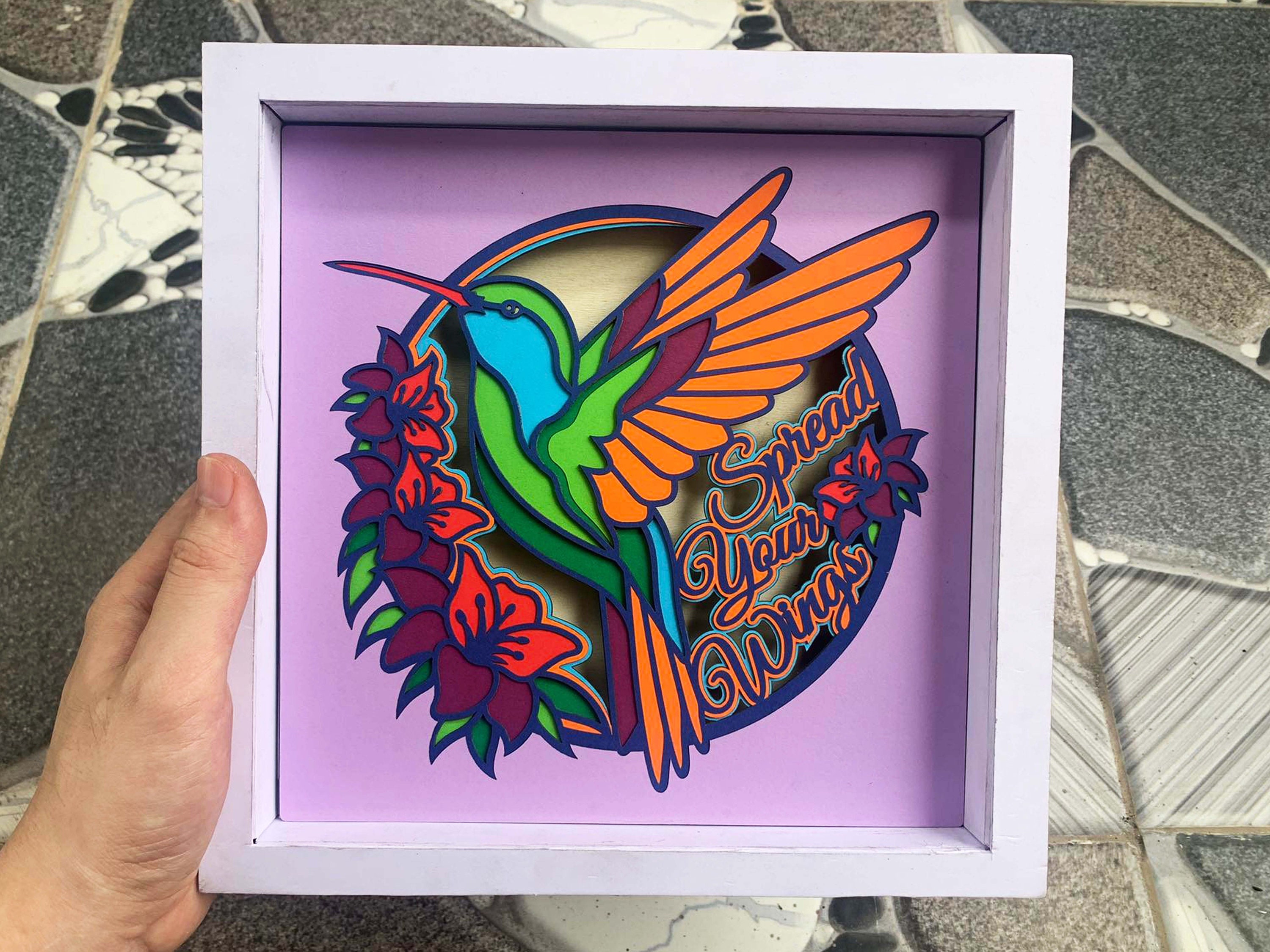 Hummingbird 3D Layer SVG/ Hummingbird Shadow Box/ Spread Your - Etsy