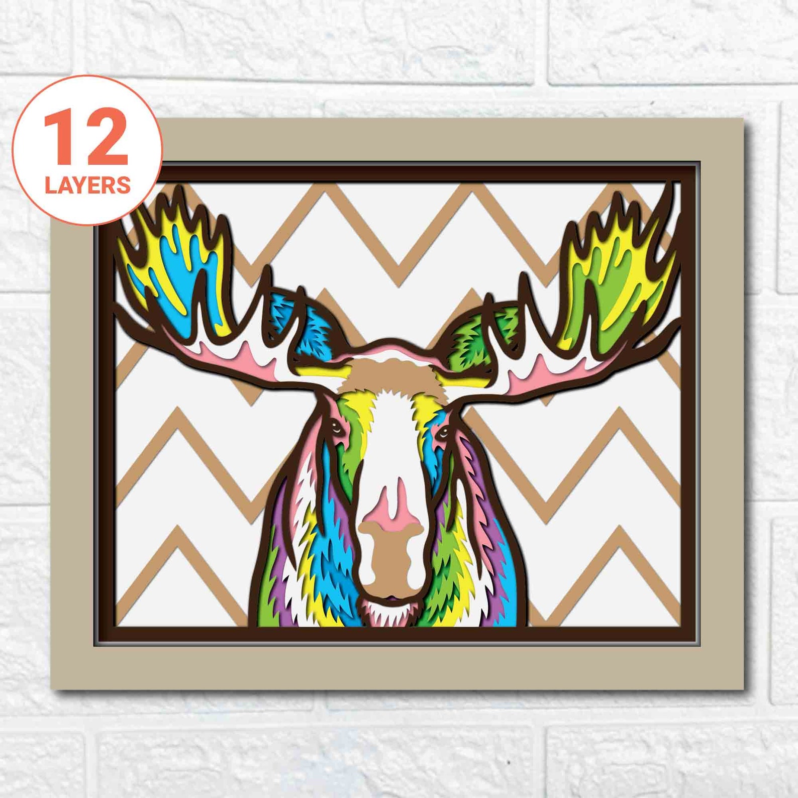 Moose 3D Layered SVG for Cardstock/ Colorful Moose Multilayer SVG/ Wild ...